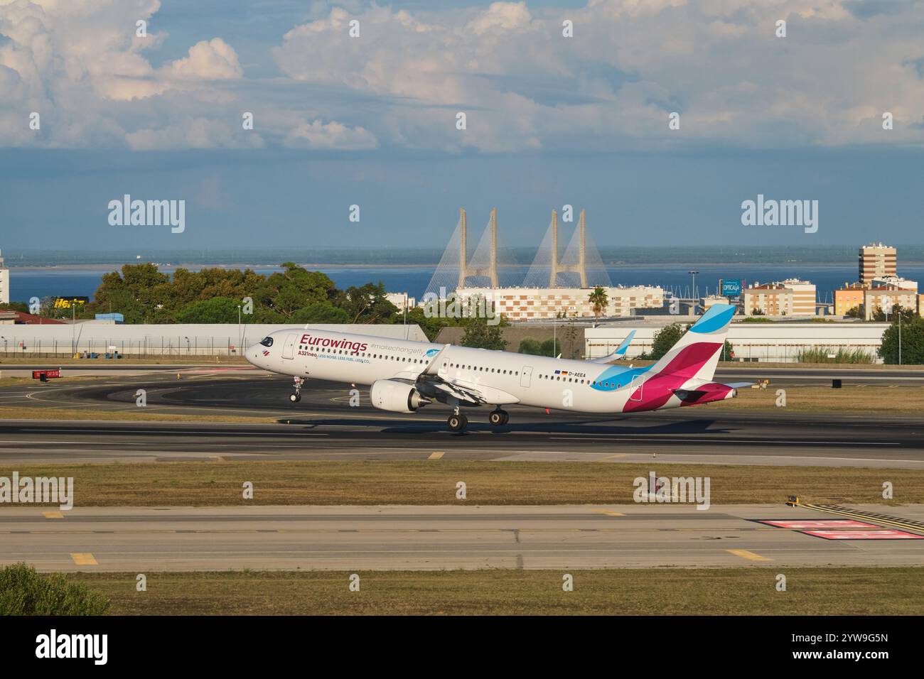 Eurowings Airbus A321-251NX passenger plane take off in Humberto ...