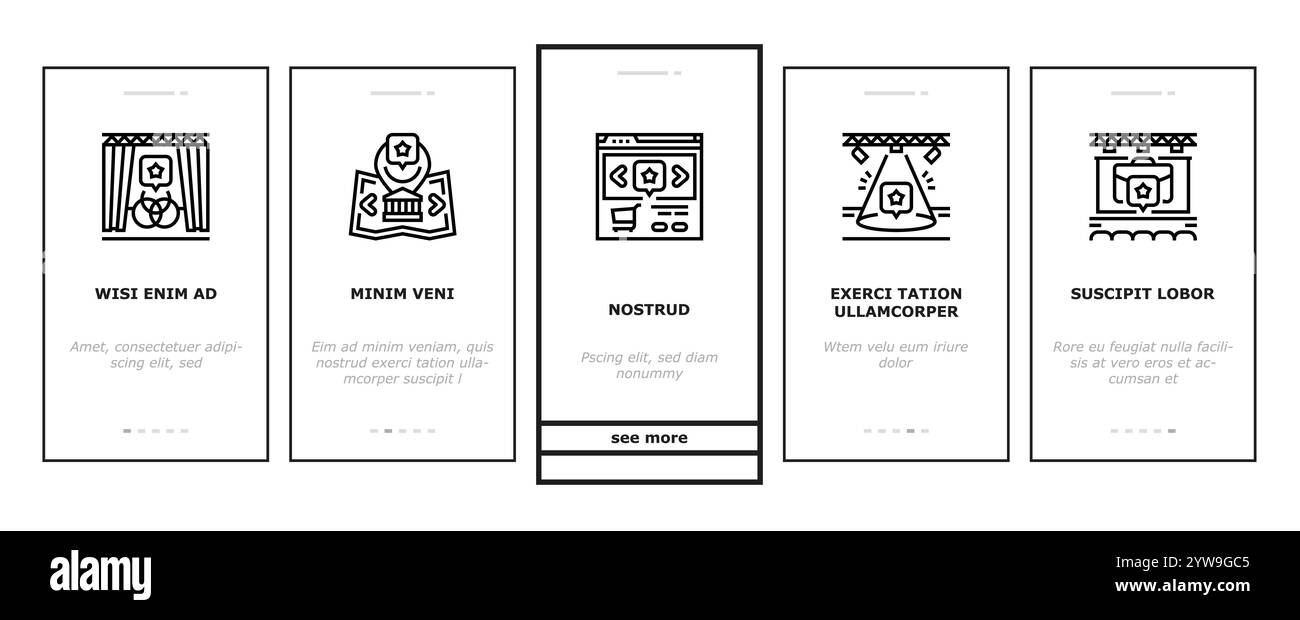 event agency party business onboarding icons set vector Stock Vector ...