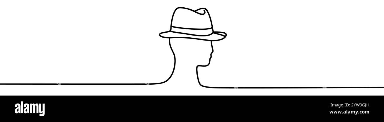 Minimalist vector illustration featuring a continuous line drawing of a ...