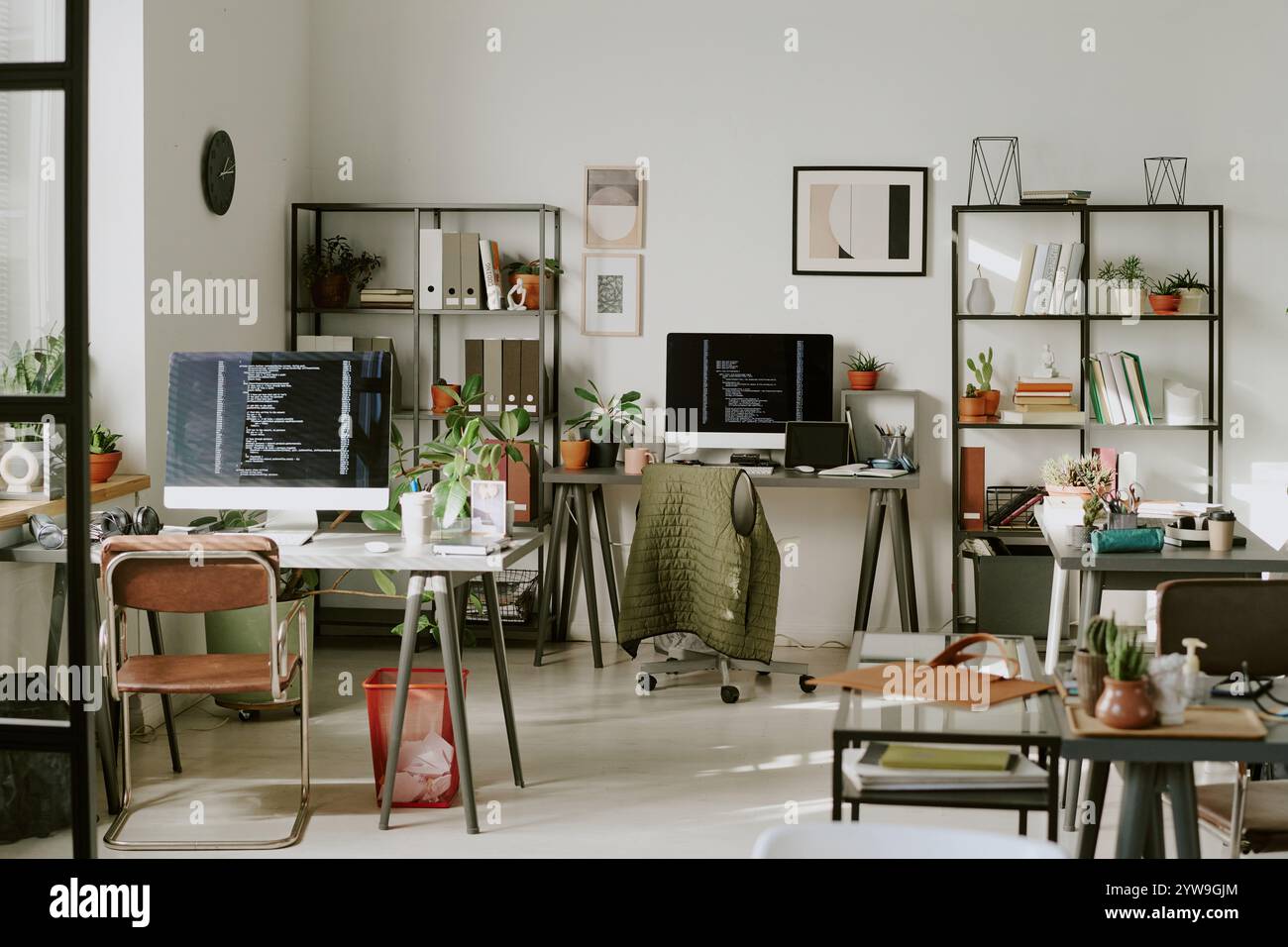 Office with ample space for working process of programmers Stock Photo ...