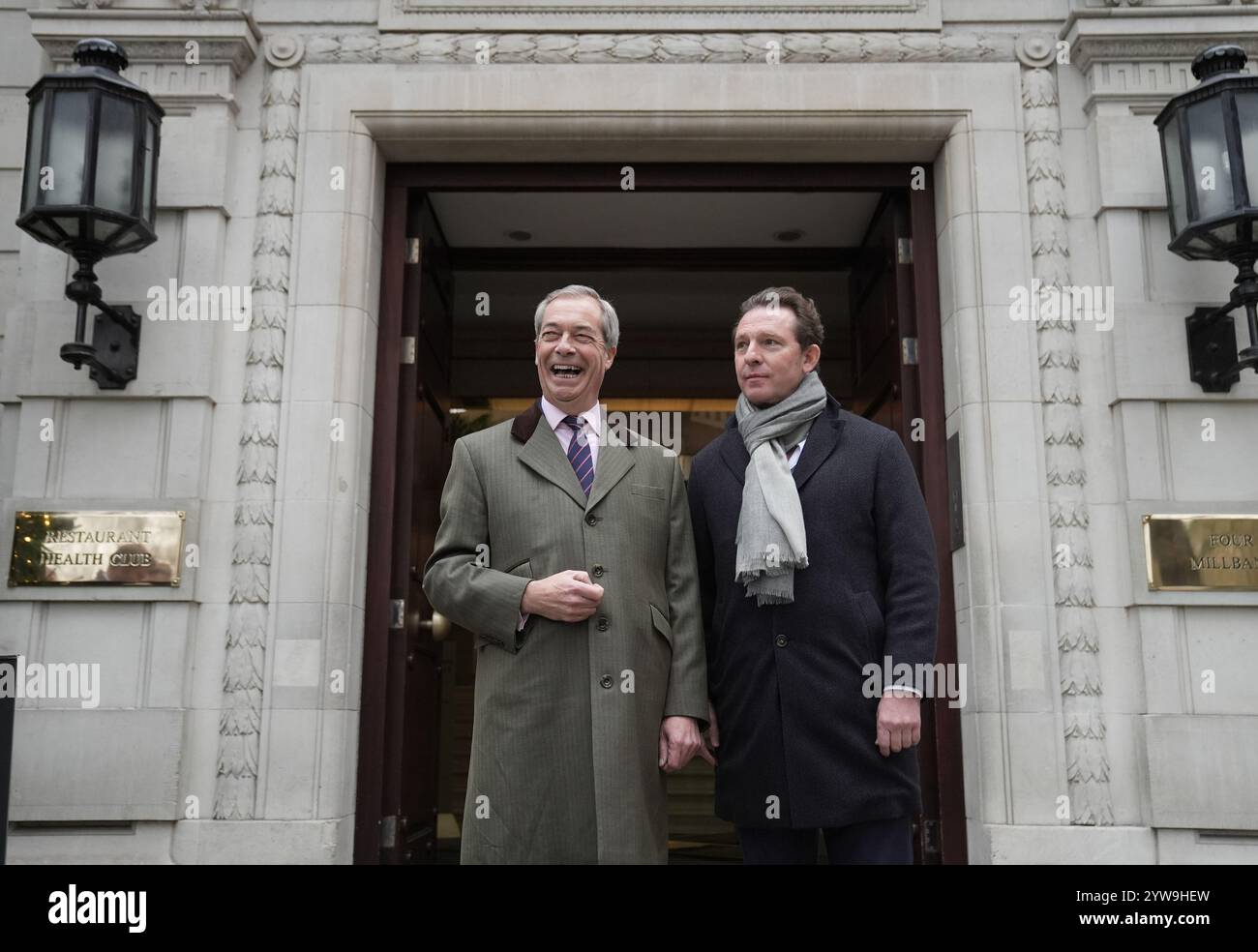 Reform UK leader Nigel Farage (left) with billionaire property tycoon ...