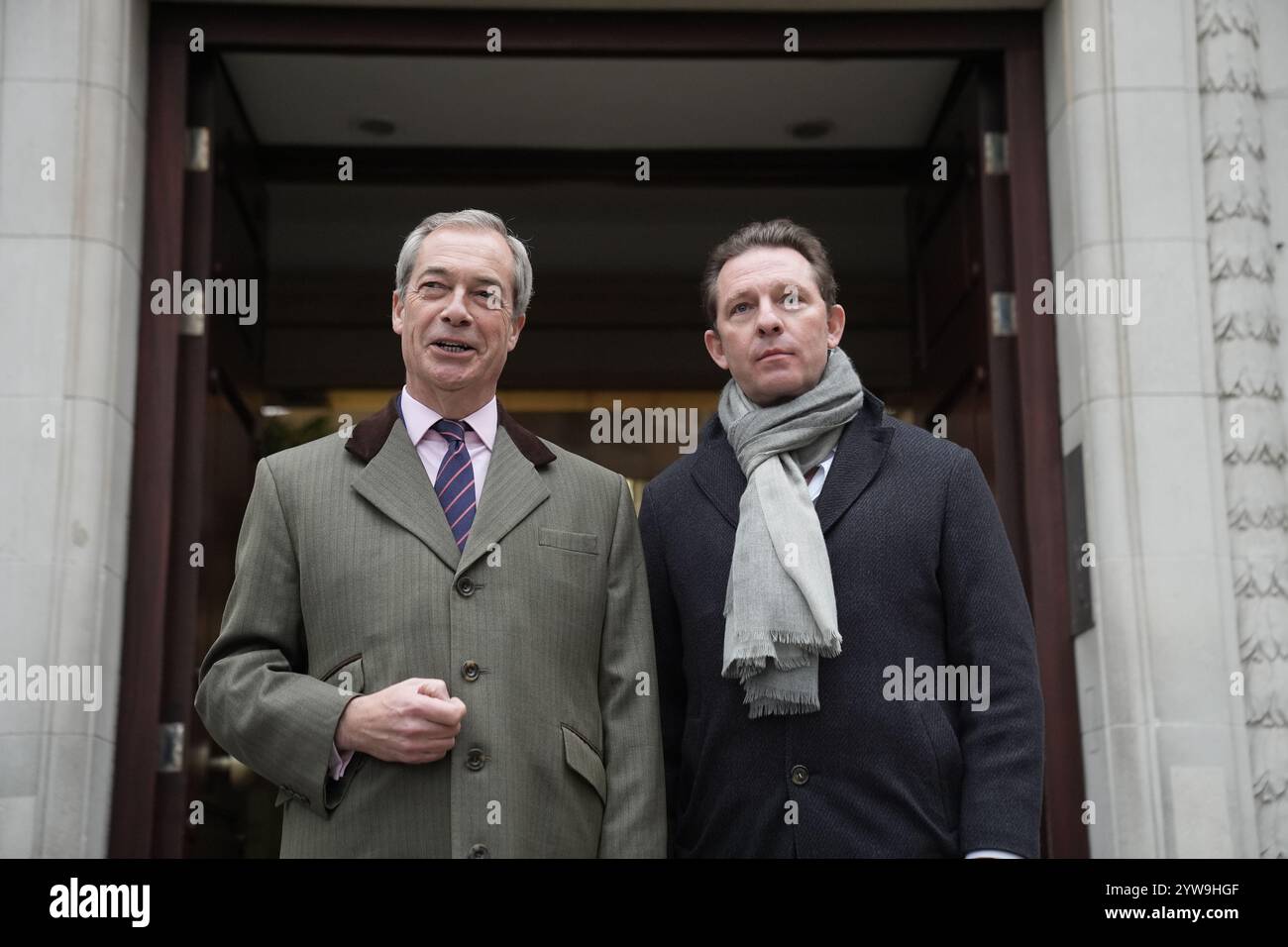 Reform UK leader Nigel Farage (left) with billionaire property tycoon ...