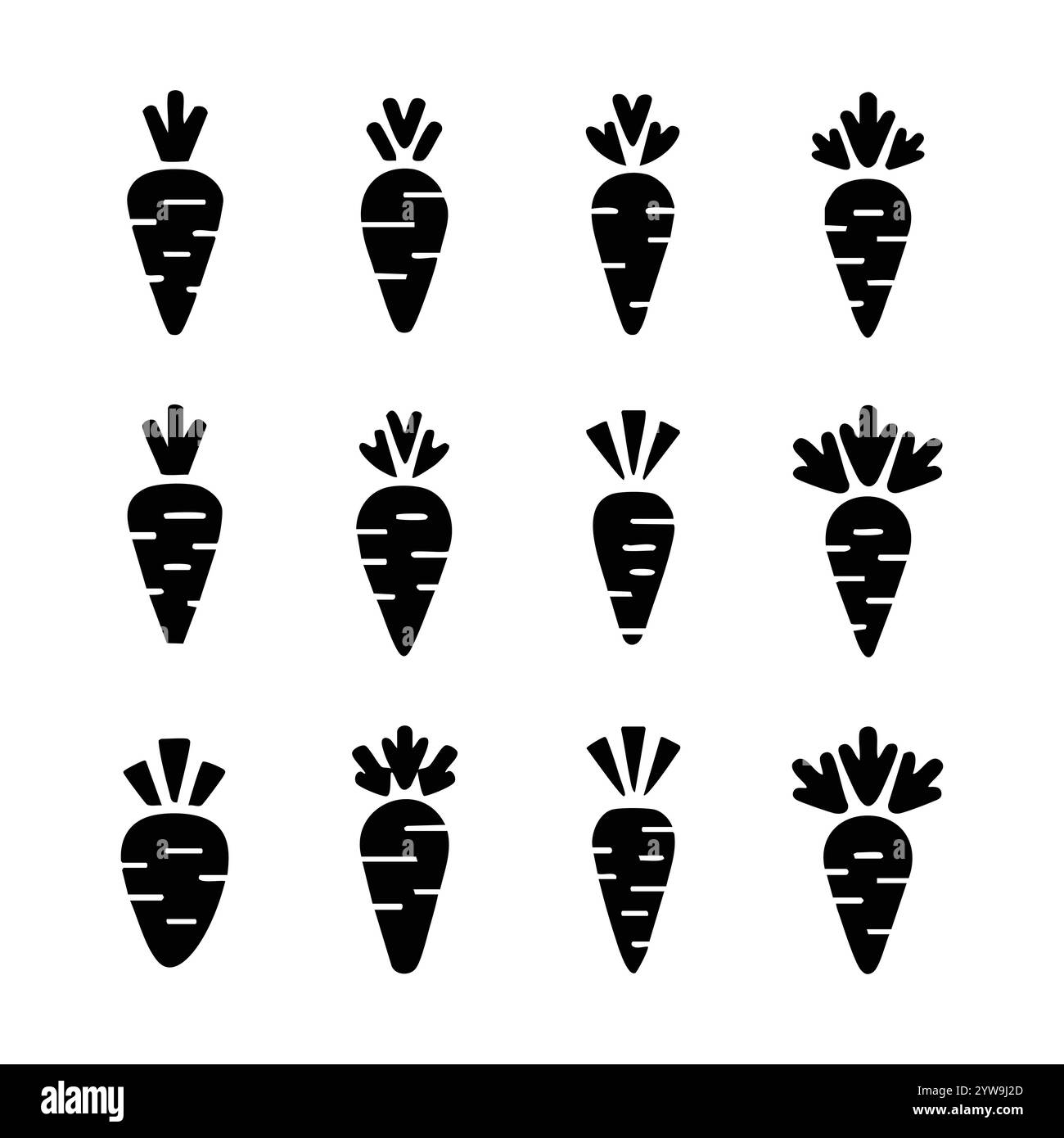 Carrot icon set. carrot icon vector. black carrot icon silhouette ...