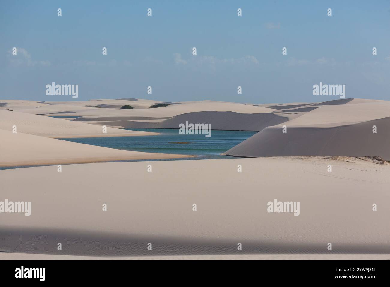 Lagoons in the desert of Lencois Maranhenses National Park, Brazil ...