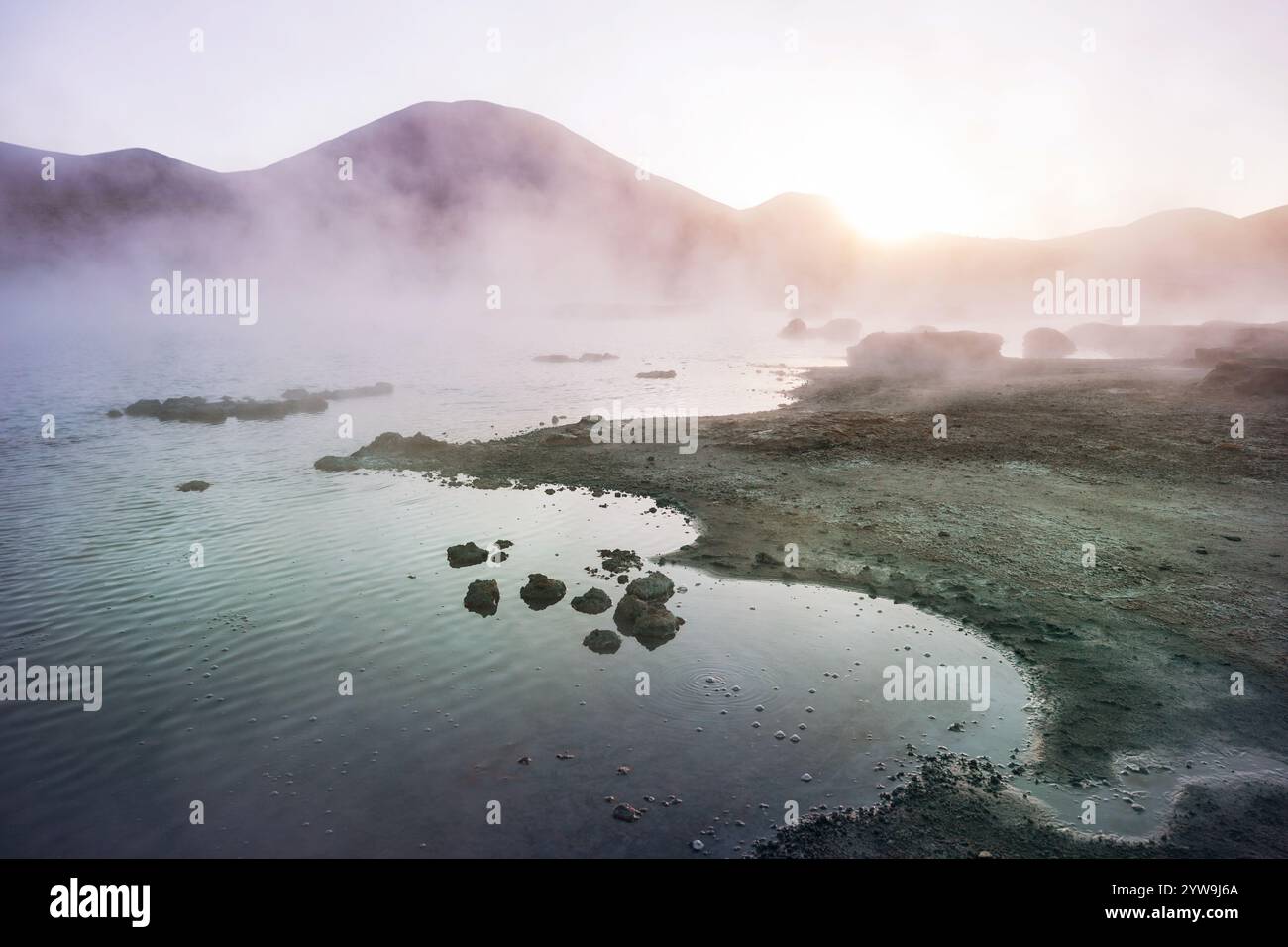 Natural Hot Spring in Atacama desert, Chile, South America Stock Photo ...