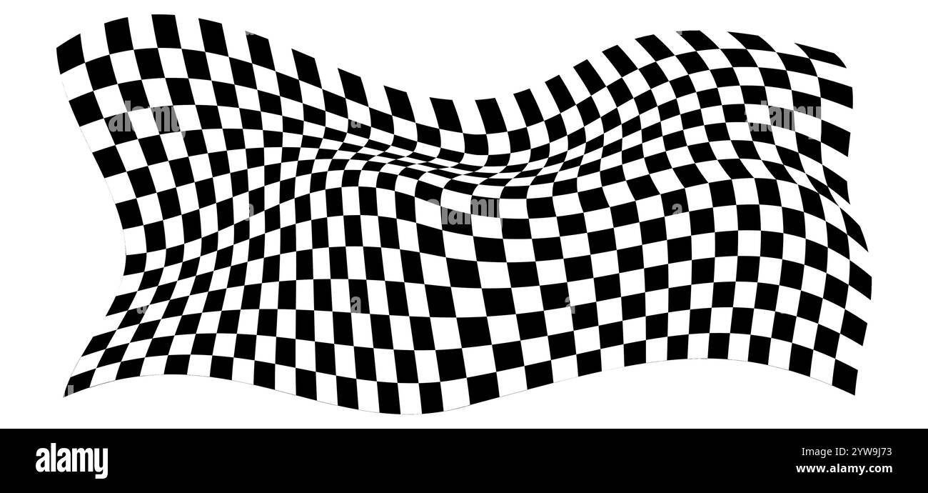 Wavy checkerboard visual distortion illusion. Chess board. Vector ...