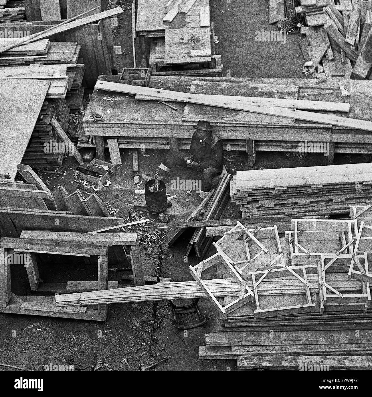 Timber yard sheets of wood Black and White Stock Photos & Images - Alamy
