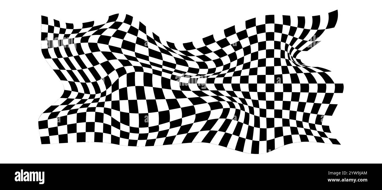 Wavy checkerboard visual distortion illusion. Chess board. Vector illustration Stock Vector ...
