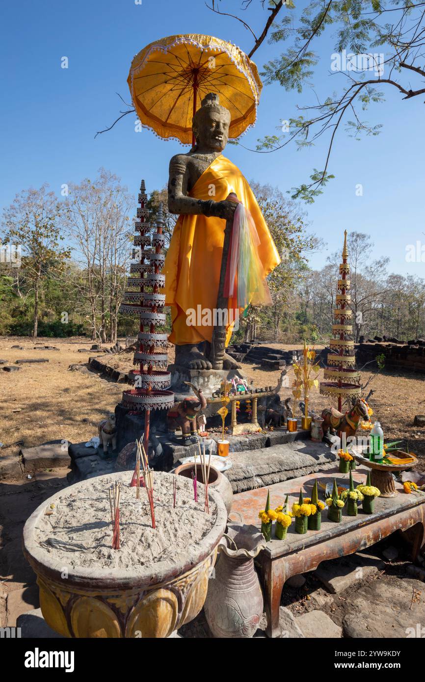 Shrine inside the ruins of the Khmer Hindu site of Wat Phou, Muang ...