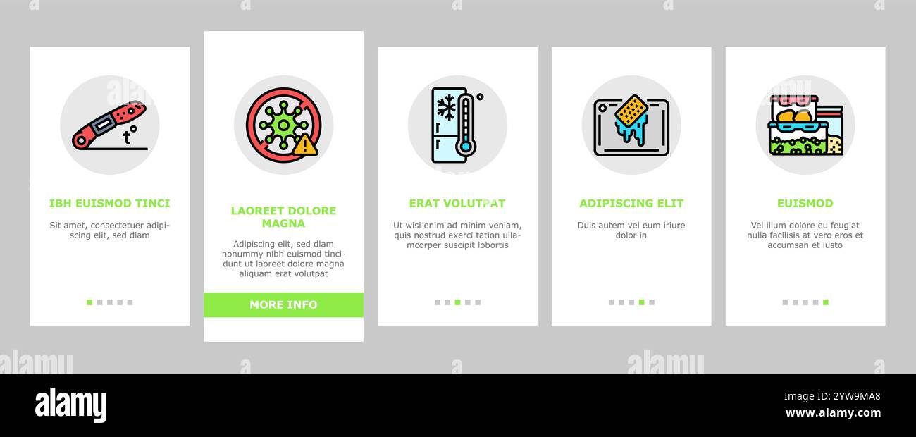 food safety hygiene inspection onboarding icons set vector Stock Vector ...