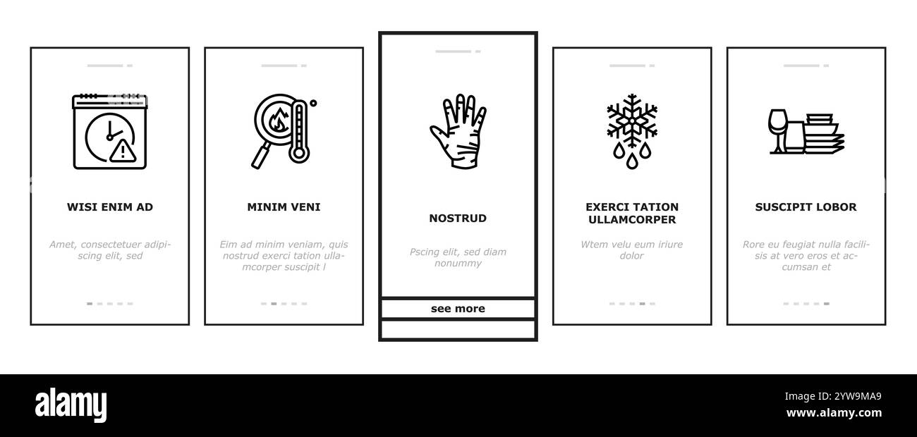 food safety hygiene inspection onboarding icons set vector Stock Vector ...