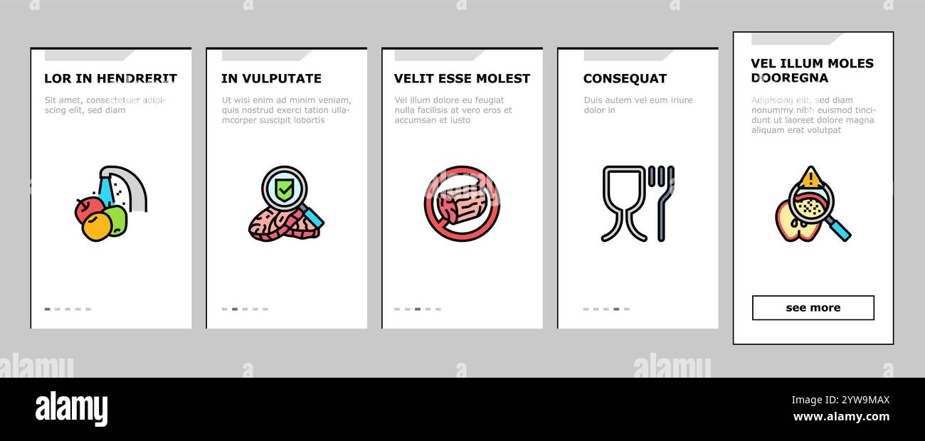 food safety hygiene inspection onboarding icons set vector Stock Vector ...