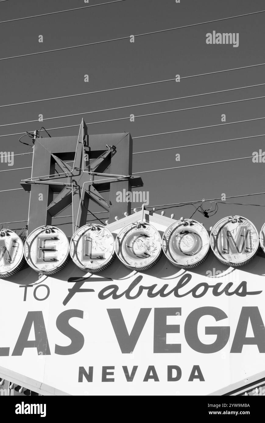 Welcome to Fabulous Las Vegas sign at dusk, illuminated against a ...