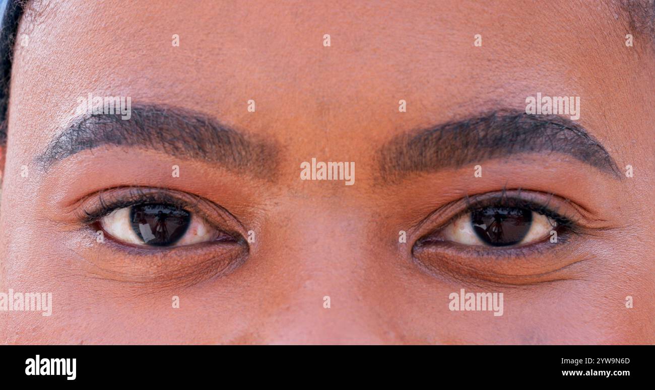 Eyes, portrait and woman in optometry, optic care and stress relief for ...