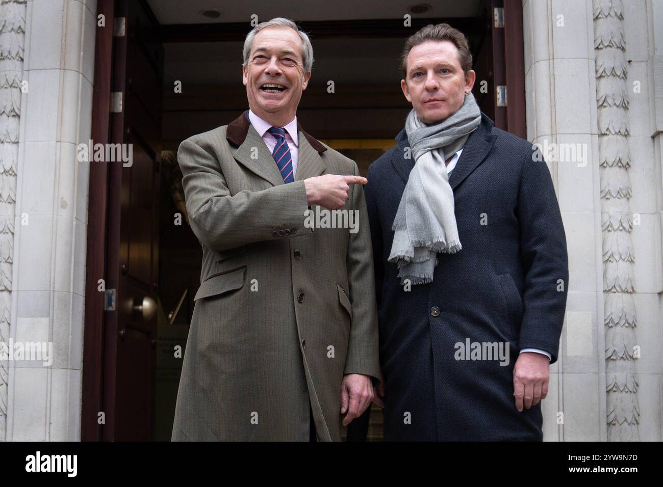 Reform UK leader Nigel Farage (left) with billionaire property tycoon ...