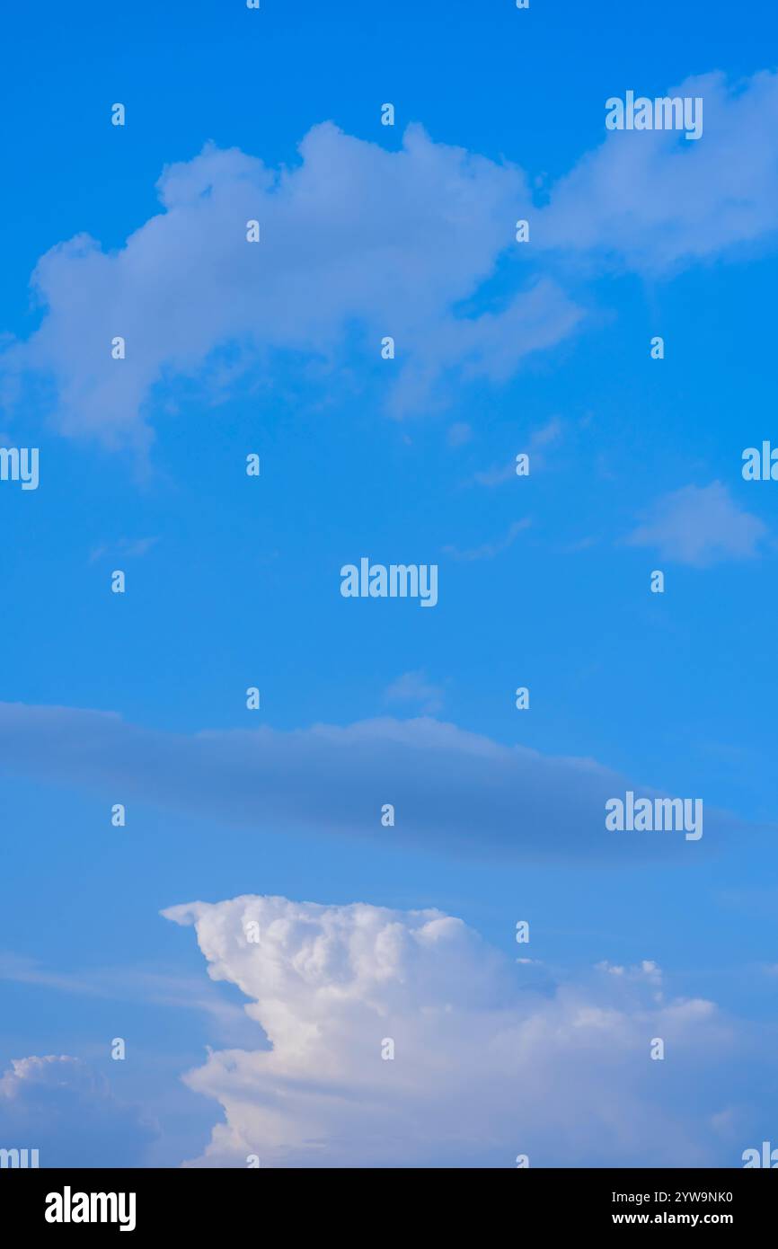 Landscape of a blue sky with clouds of various types and heights Stock ...
