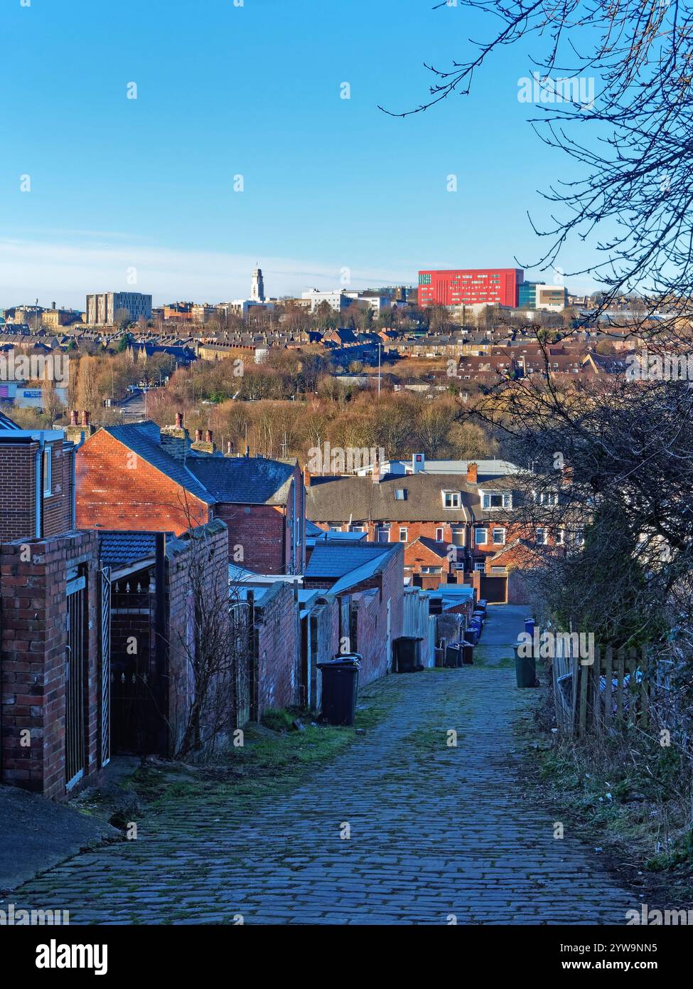 UK, South Yorkshire, Barnsley, Town Centre Skyline from Monk Bretton ...