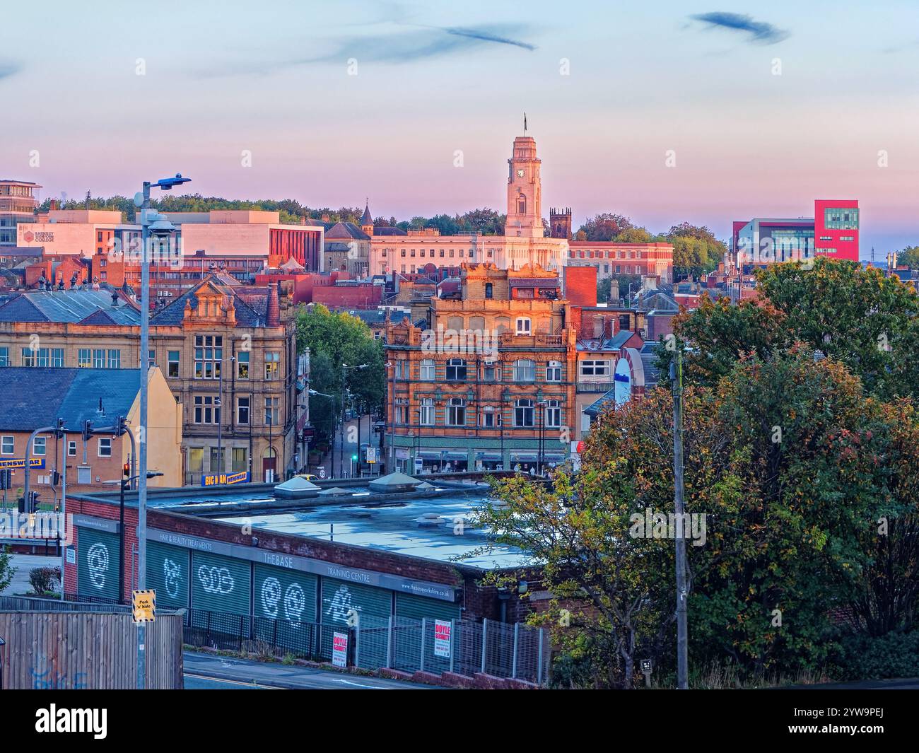 UK, South Yorkshire, Barnsley, Town Centre Skyline Stock Photo - Alamy
