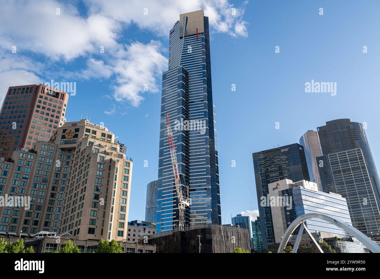 24.10.2024, Melbourne, Victoria, Australia - View of Eureka Tower high ...