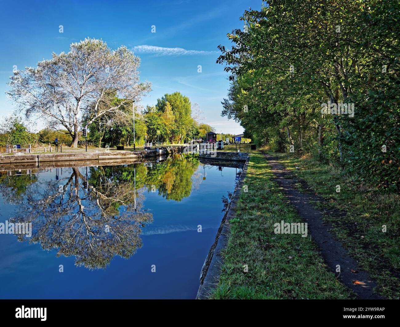 UK, West Yorkshire, Castleford, Aire and Calder Navigation at Bulholme ...