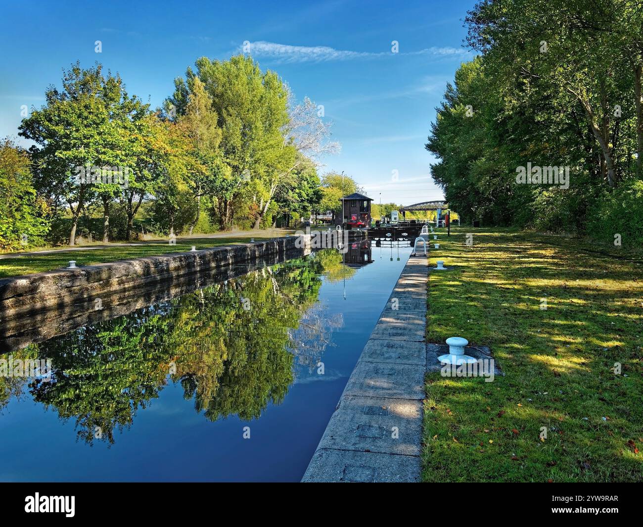 UK, West Yorkshire, Castleford, Aire and Calder Navigation at Bulholme ...