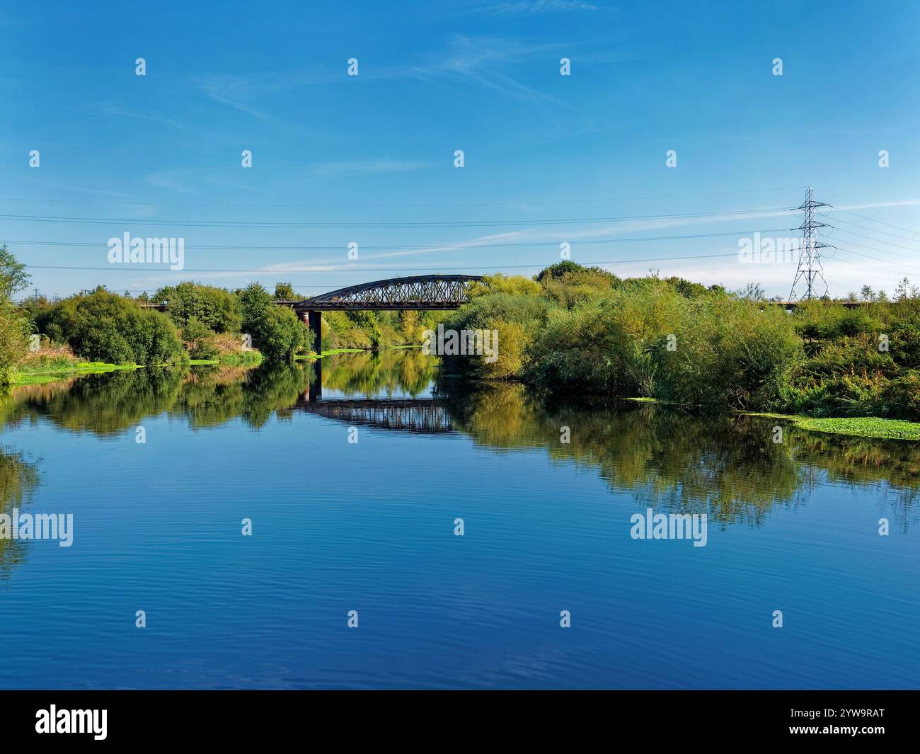 UK, West Yorkshire, Castleford, Iron Bridge over The River Aire Stock ...