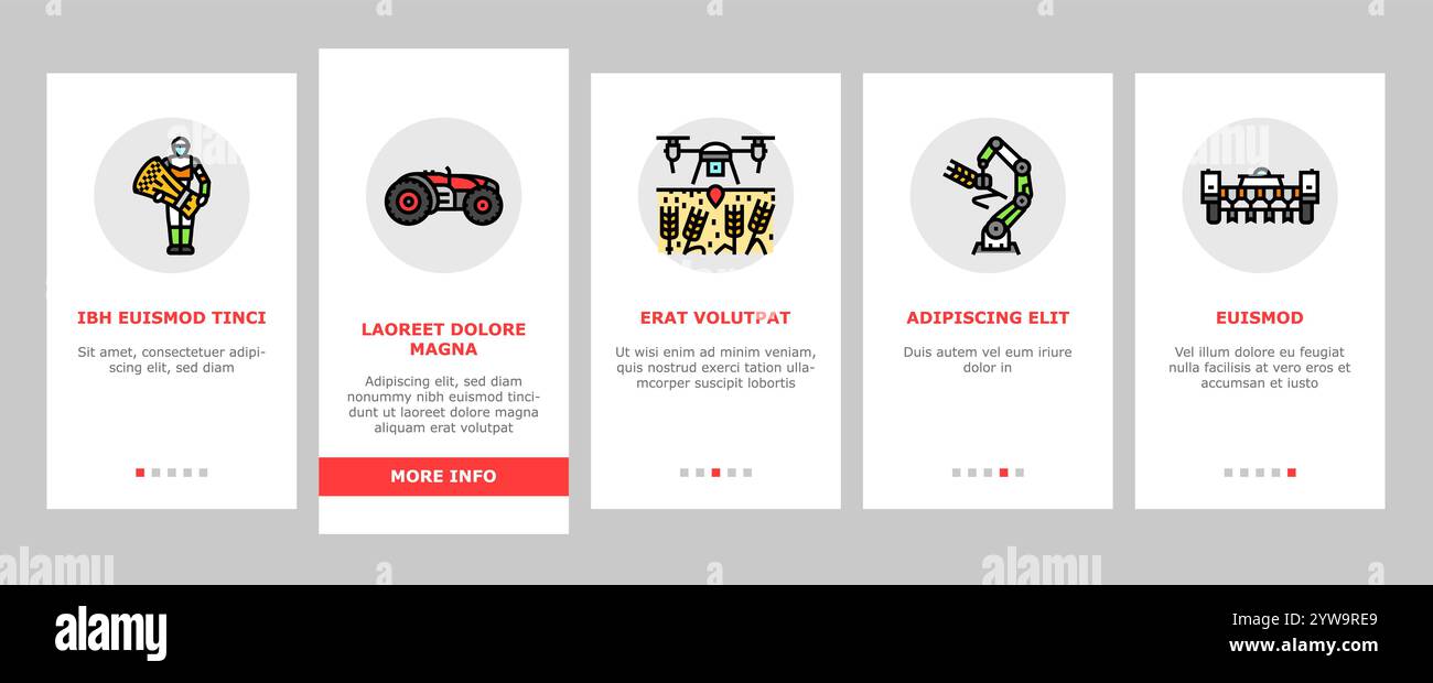 Robot Harvests Automation Onboarding Icons Set Vector Stock Vector Image And Art Alamy