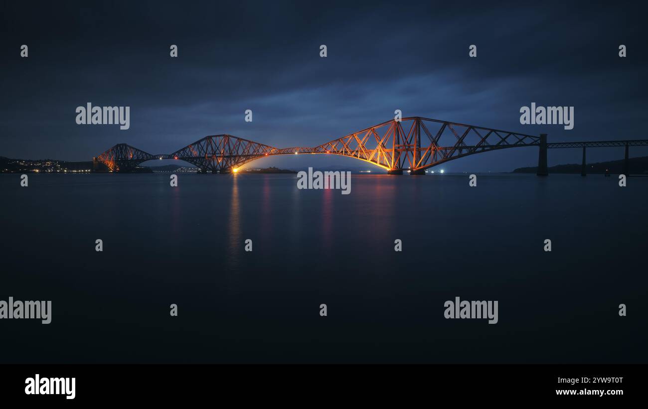 View of Forth Rail Bridge at night. View of Forth Rail Bridge, the ...