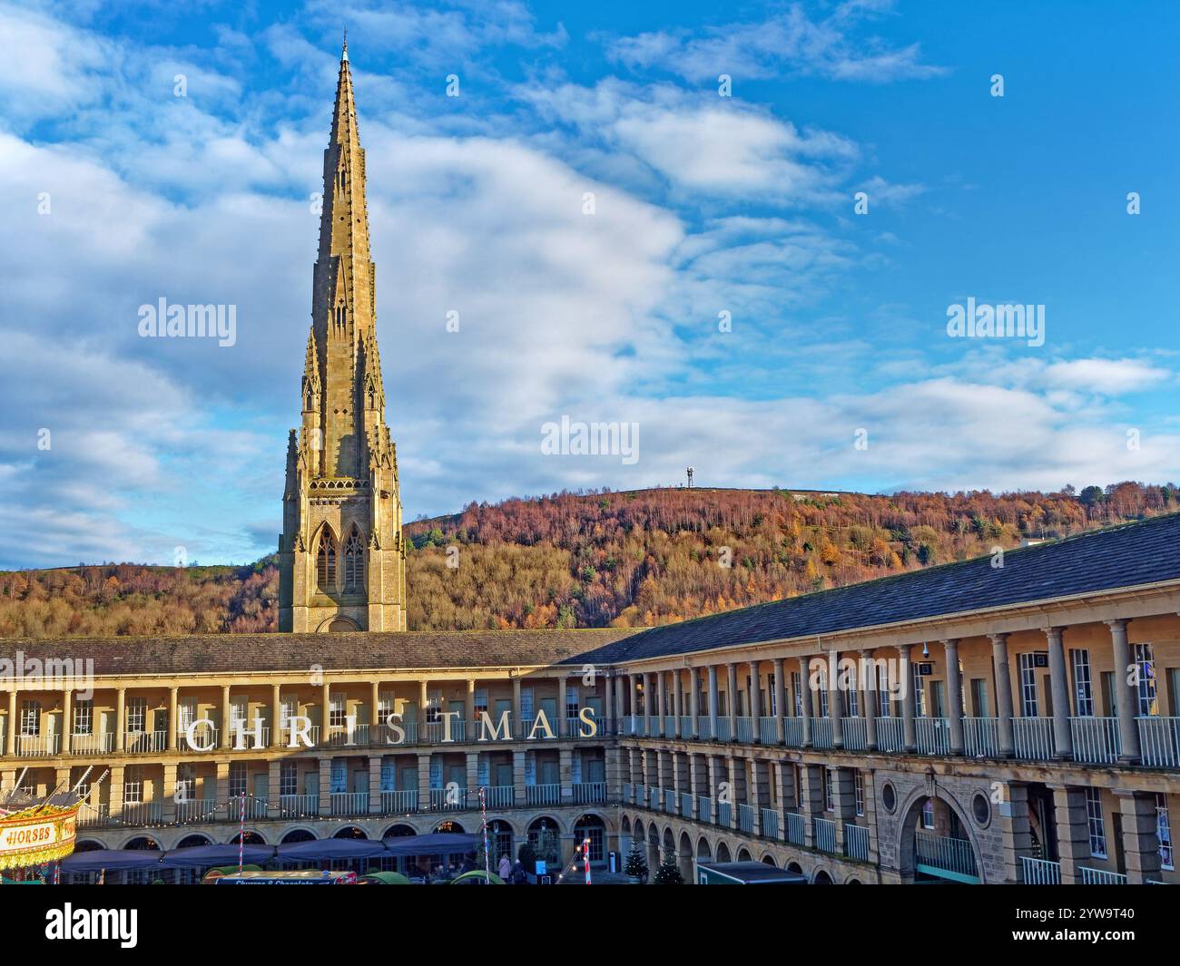 UK, West Yorkshire, Halifax, Piece Hall and the Square Chapel Stock ...