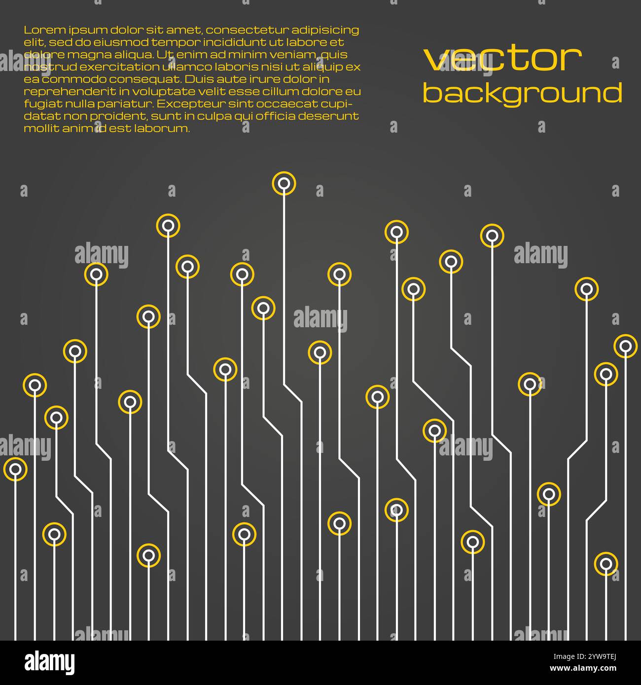 Abstract technological grey and yellow background with elements of the ...
