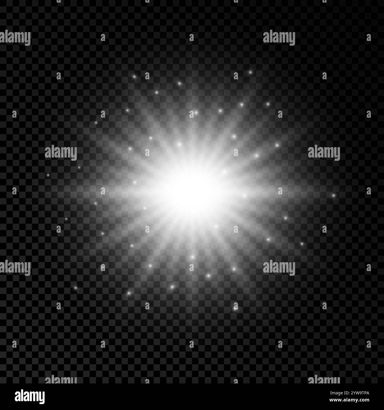 Light effect of lens flares. White glowing lights starburst effects ...