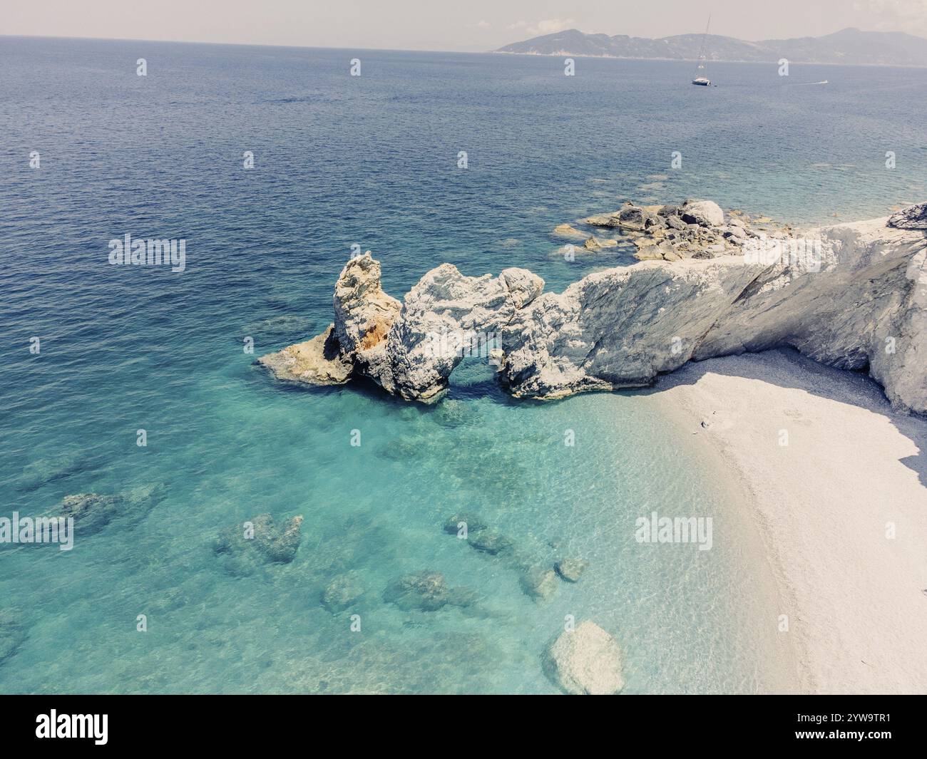 Greek island Skiathos with the beautiful beach called Lalaria, Greece ...