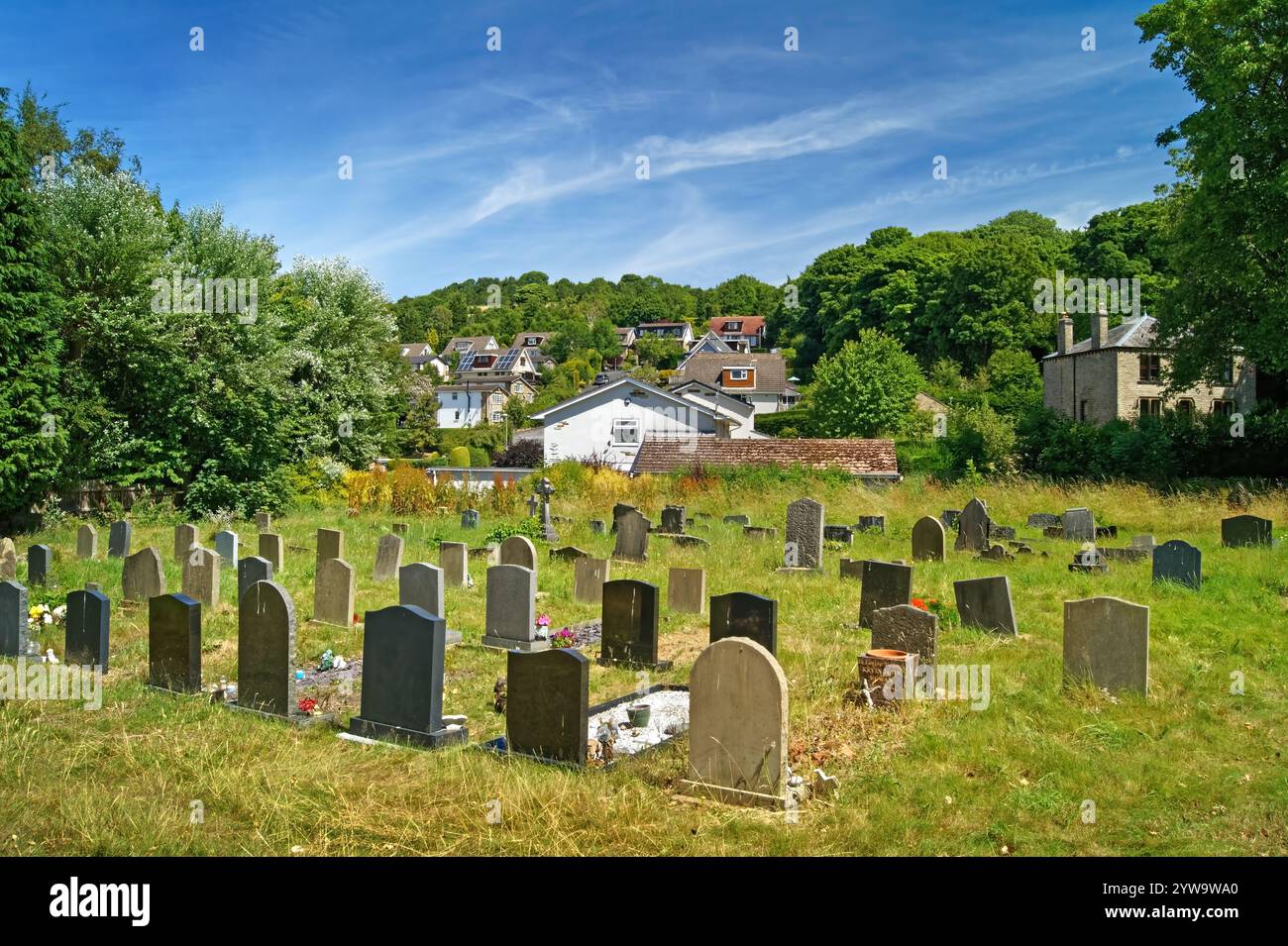 UK, West Yorkshire, Huddersfield, Brockholes, St George's Church ...