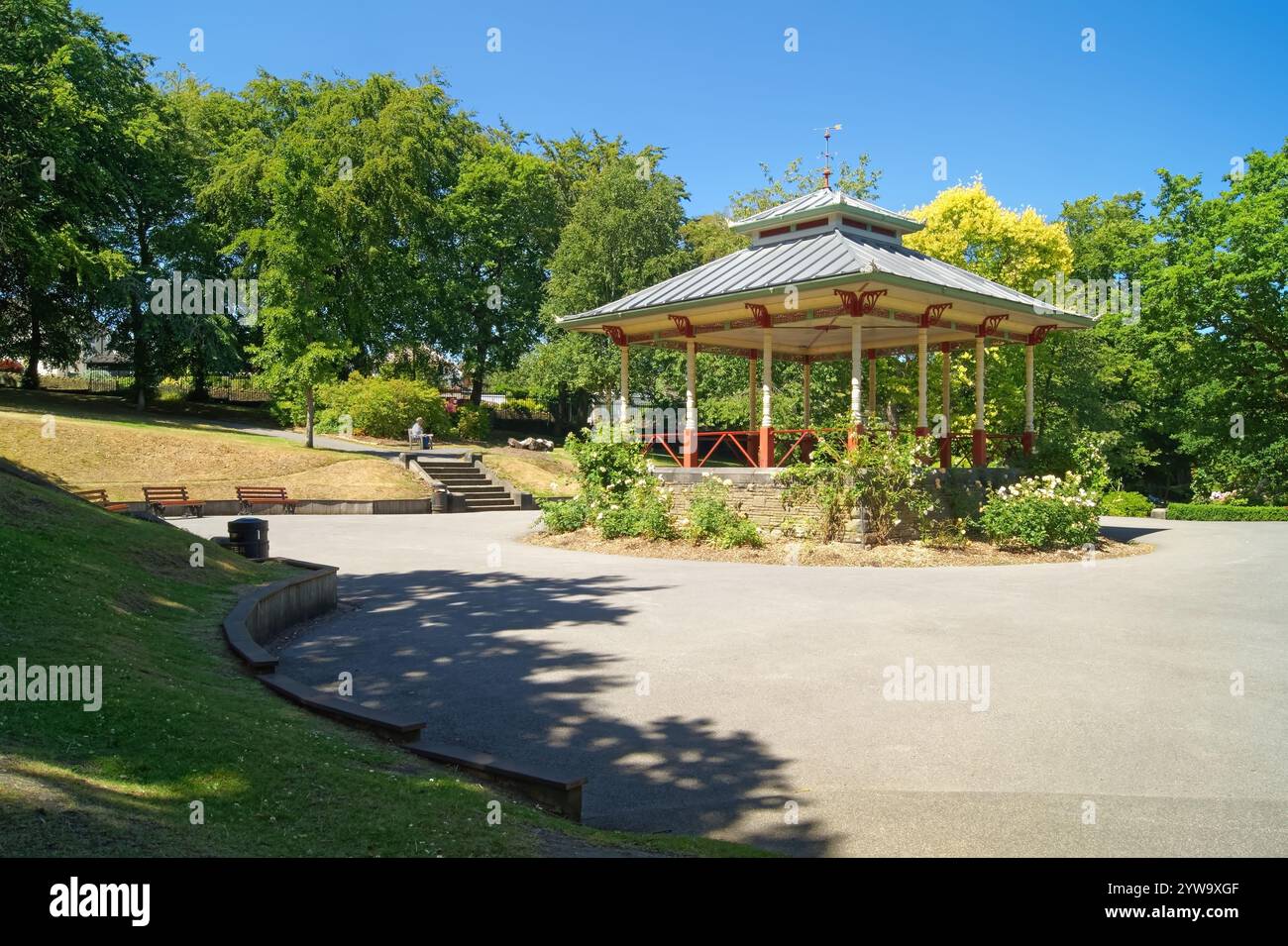 UK, West Yorkshire, Huddersfield, Beaumont Park, Bandstand Stock Photo ...