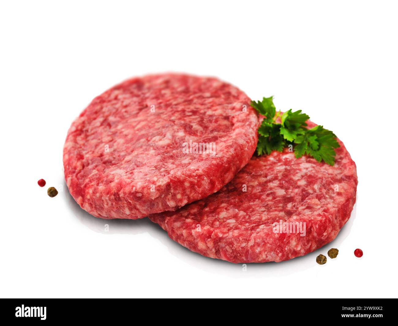 Raw burger patty. Stack of fresh raw burger patty or ground beef meat ...