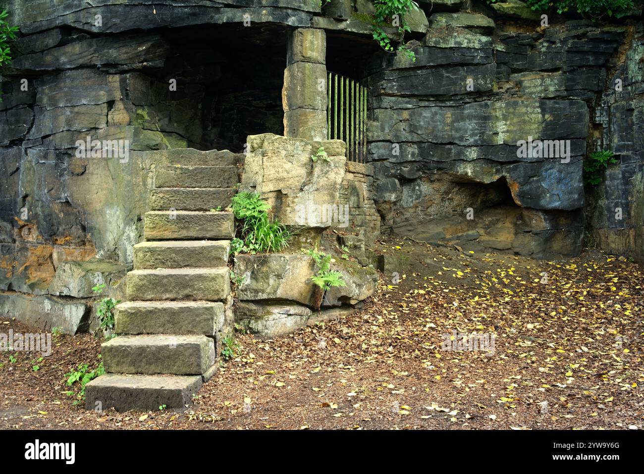 UK, West Yorkshire, Huddersfield, Beaumont Park Caves Stock Photo - Alamy