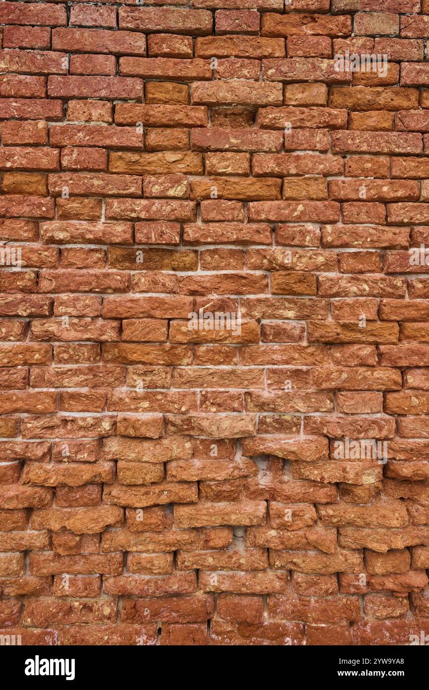 Detail of an old ziggurat wall made of bakestone bricks, Venice Italy ...