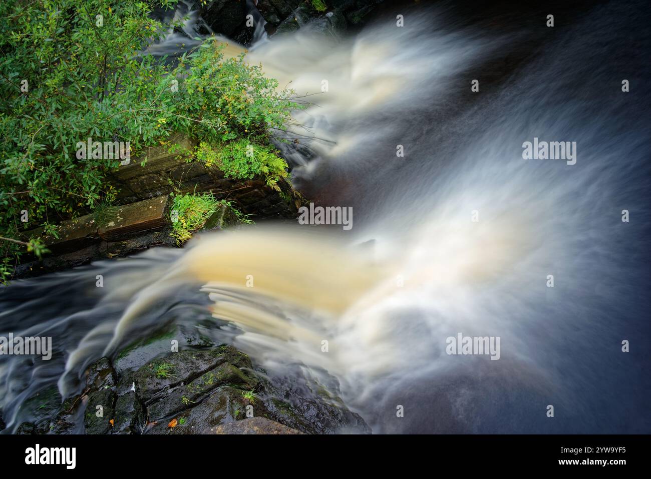 UK, West Yorkshire, Huddersfield, Marsden, River Colne Waterfall Stock ...