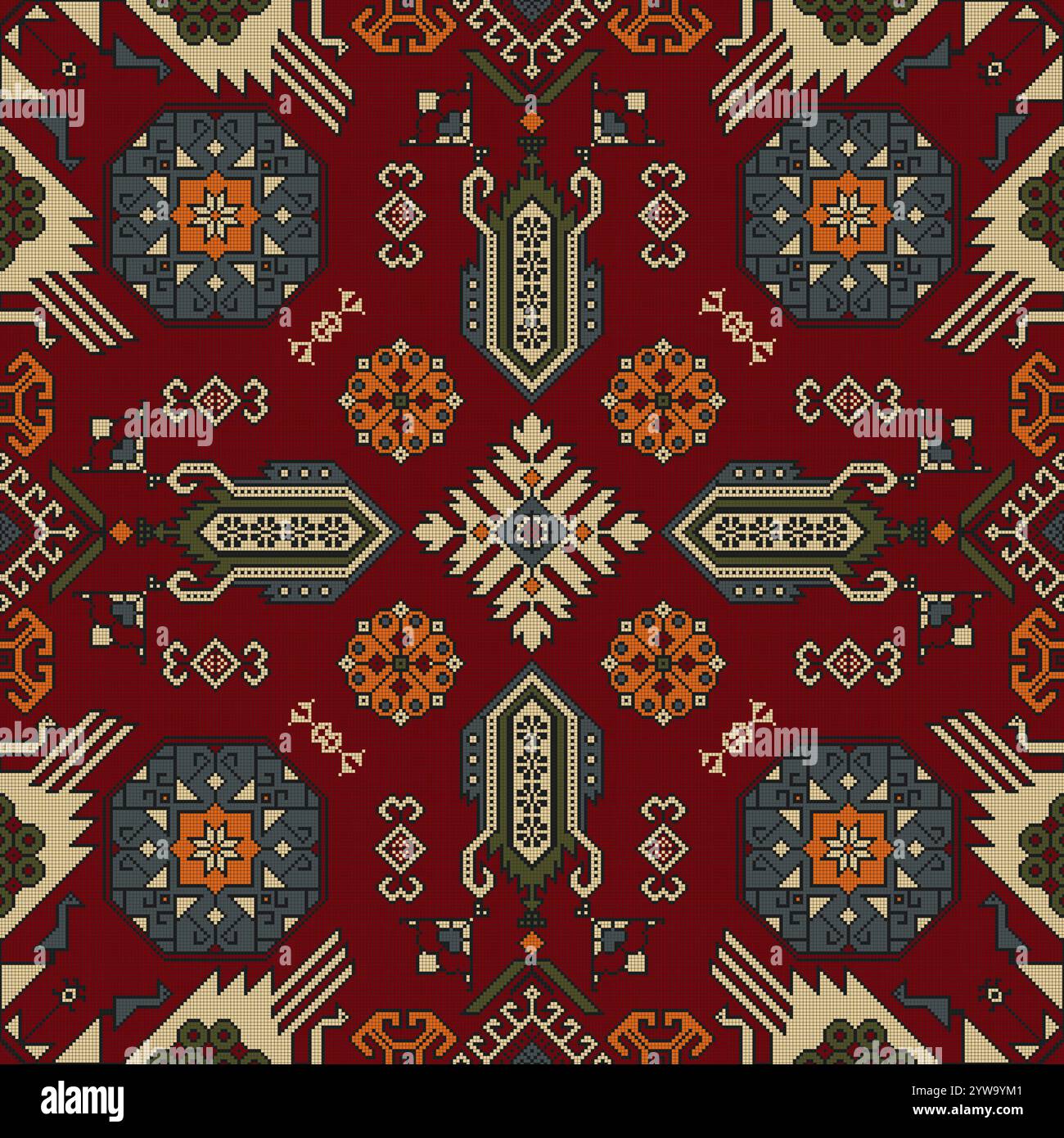 Persian seamless pattern, vector template design Stock Photo - Alamy