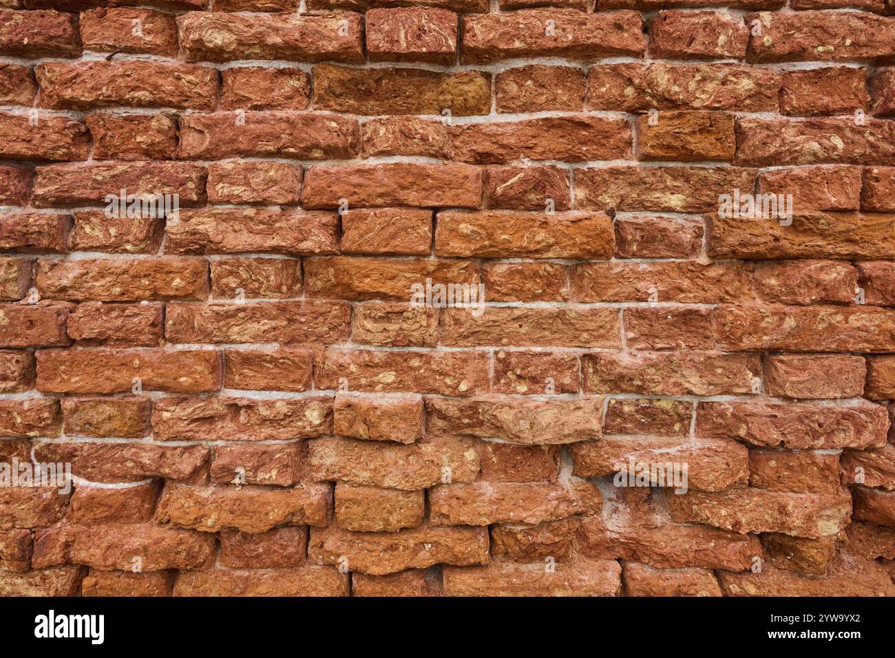 Detail of an old ziggurat wall made of bakestone bricks, Venice Italy ...