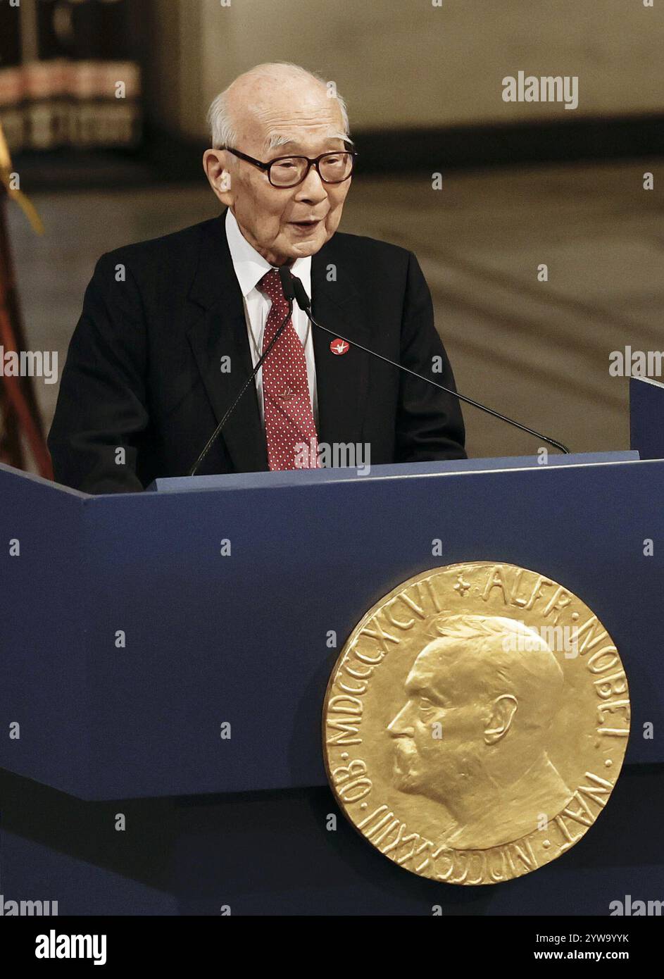 Oslo, Norway. 10th Dec, 2024. Terumi Tanaka, co-chair of Nihon Hidankyo ...