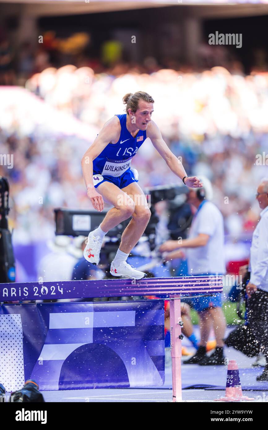 Matthew Wilkinson participating in the 3000 metres steeplechase at the ...