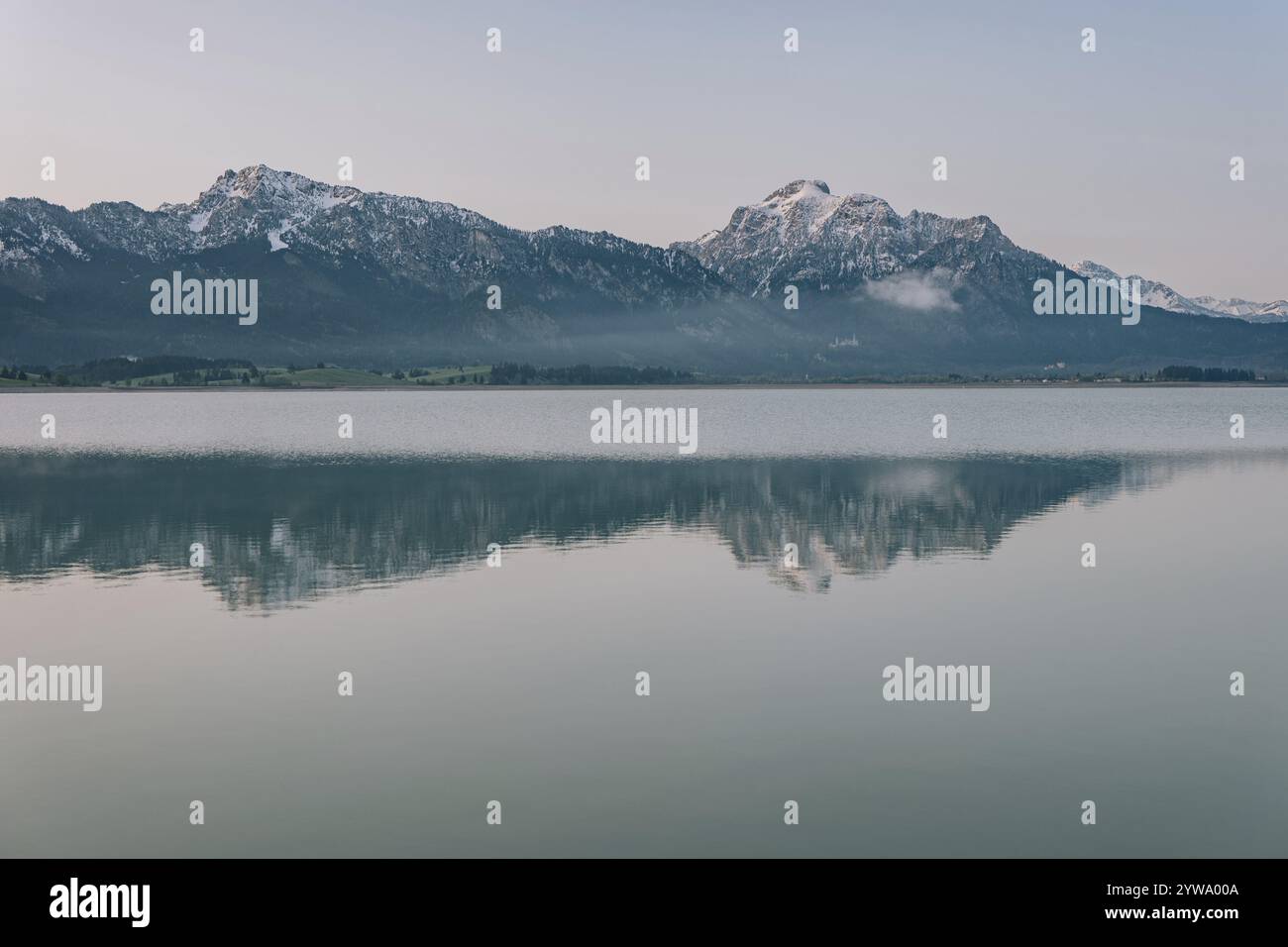 Frosty morning atmosphere during sunrise at Lake Hopfensee in the ...