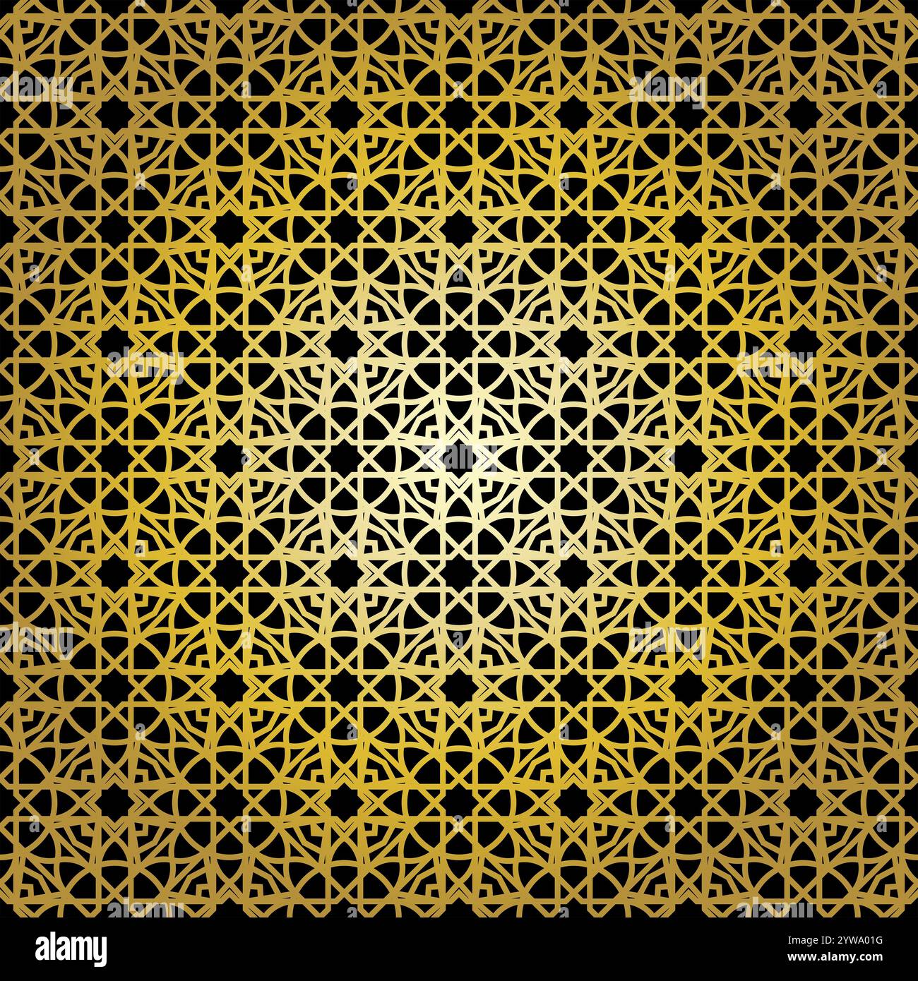 Geometric gold lace seamless pattern. Arabic tile lattice vector ...