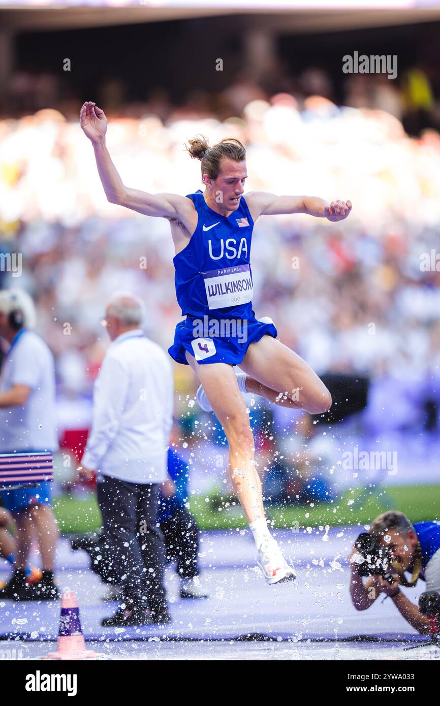 Matthew Wilkinson participating in the 3000 metres steeplechase at the ...