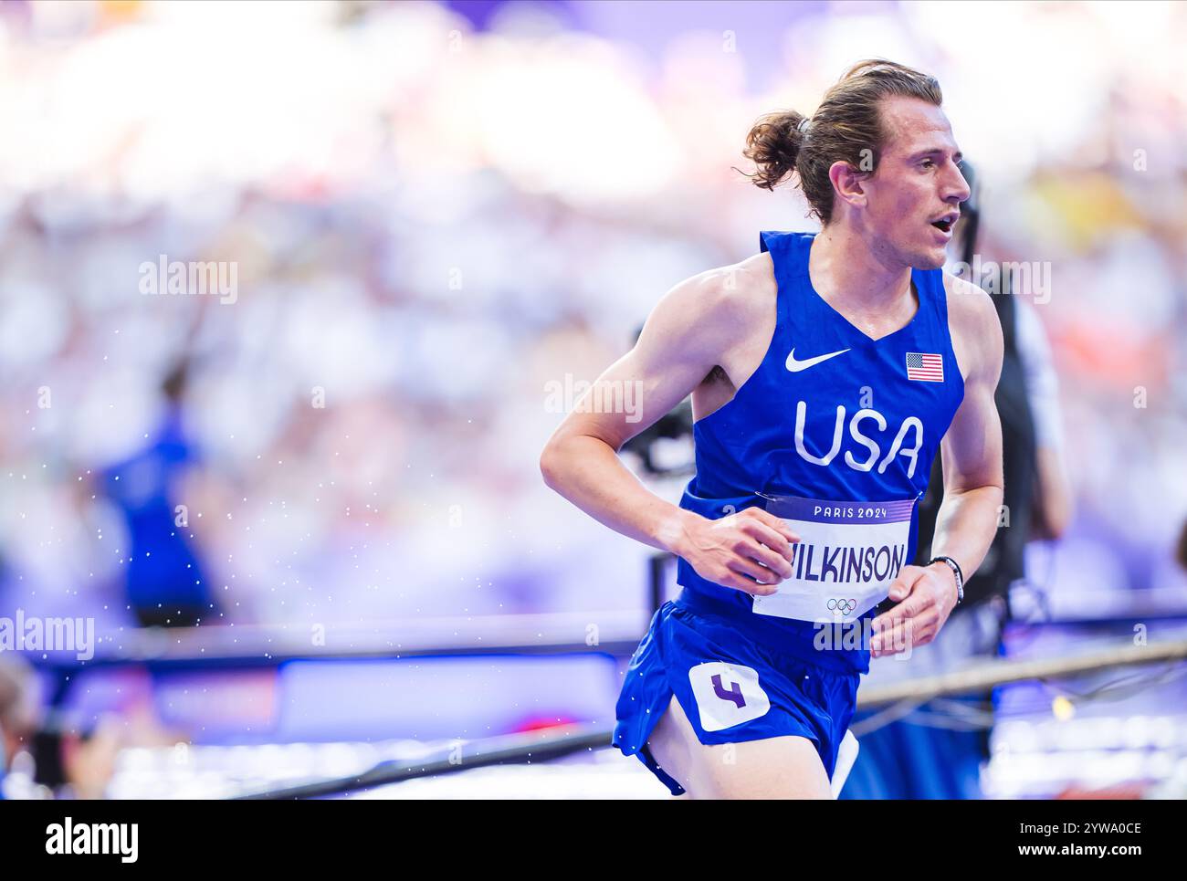 Matthew Wilkinson participating in the 3000 metres steeplechase at the ...