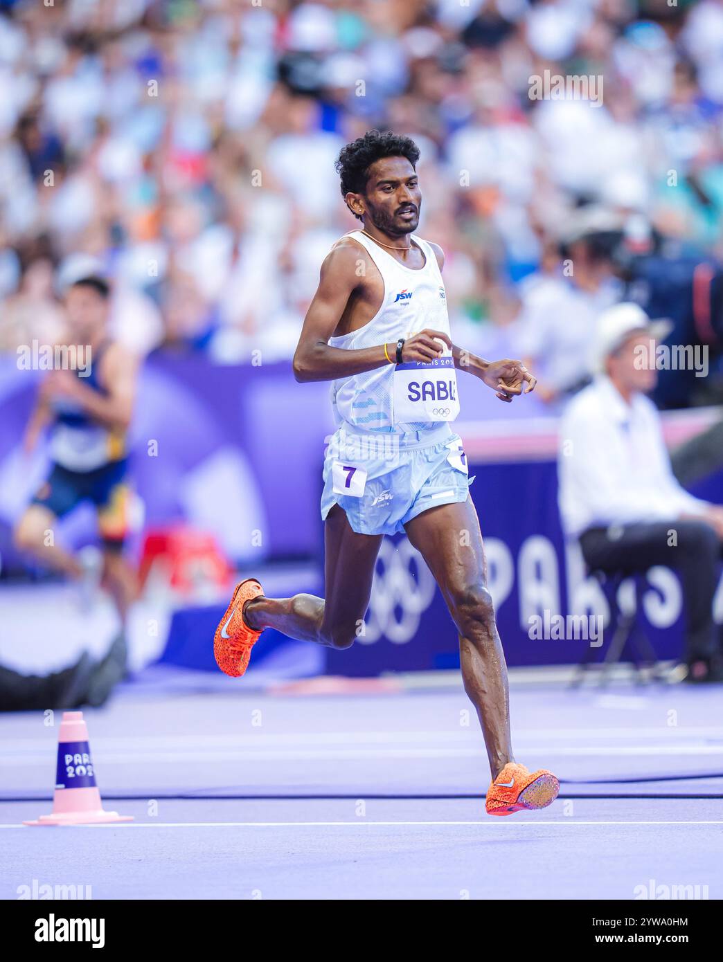 Avinash Sable participating in the 3000 metres steeplechase at the ...