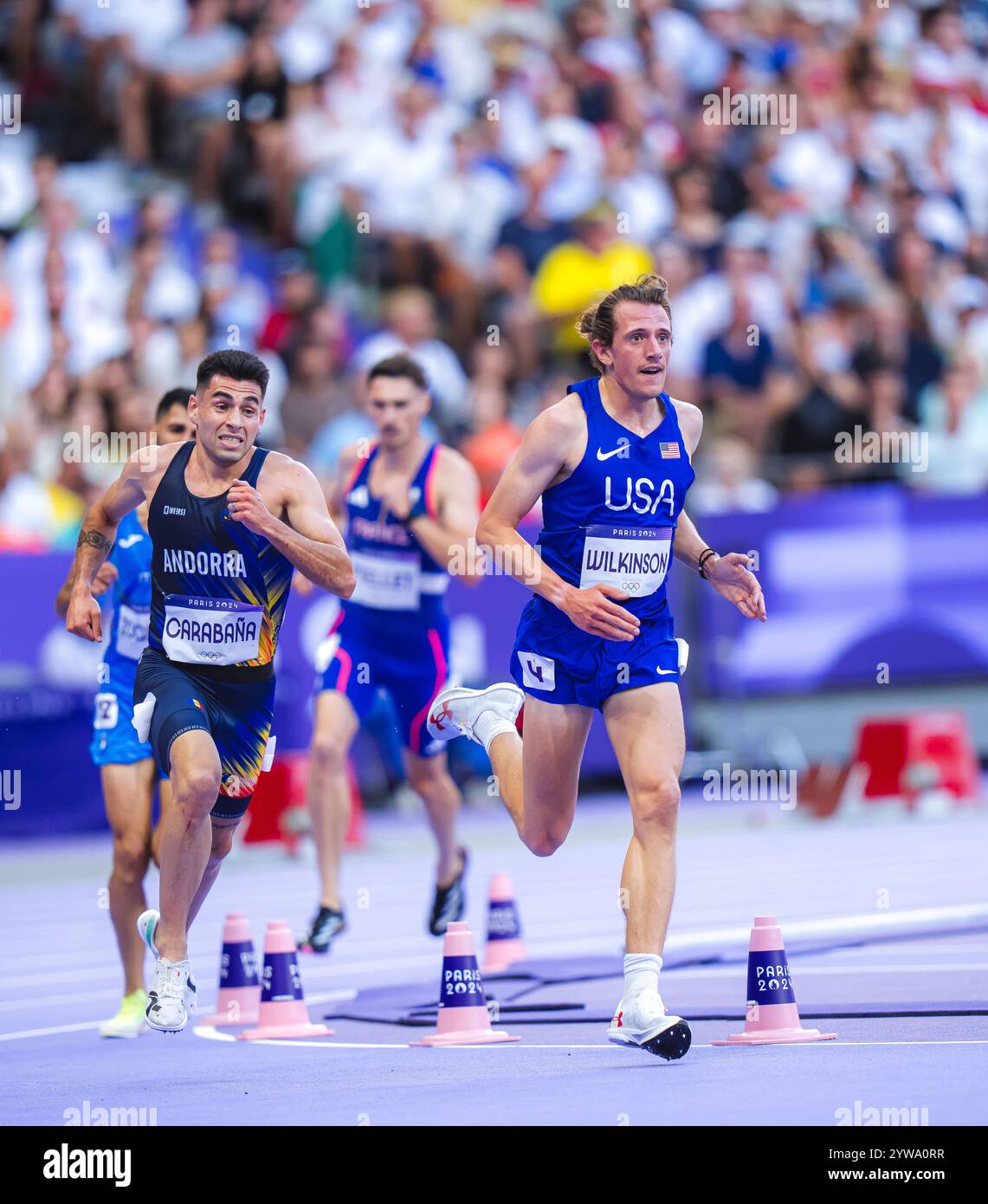 Matthew Wilkinson participating in the 3000 metres steeplechase at the ...