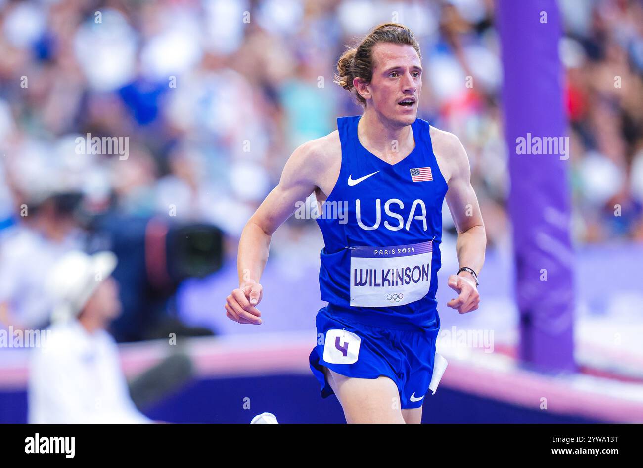Matthew Wilkinson participating in the 3000 metres steeplechase at the ...