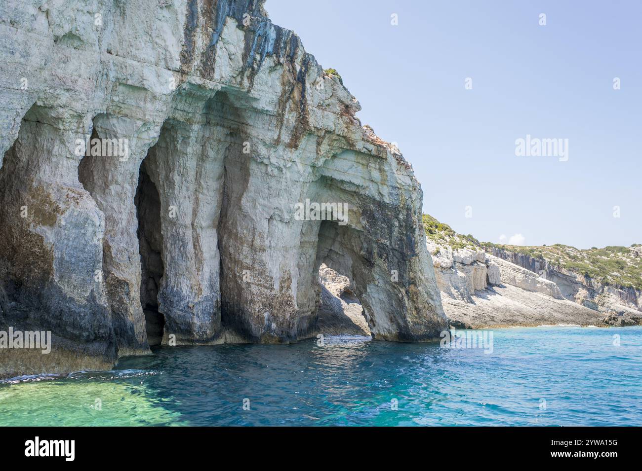 Blue Caves, Greece, Zakynthos, Blue Caves, Greece, Europe Stock Photo ...